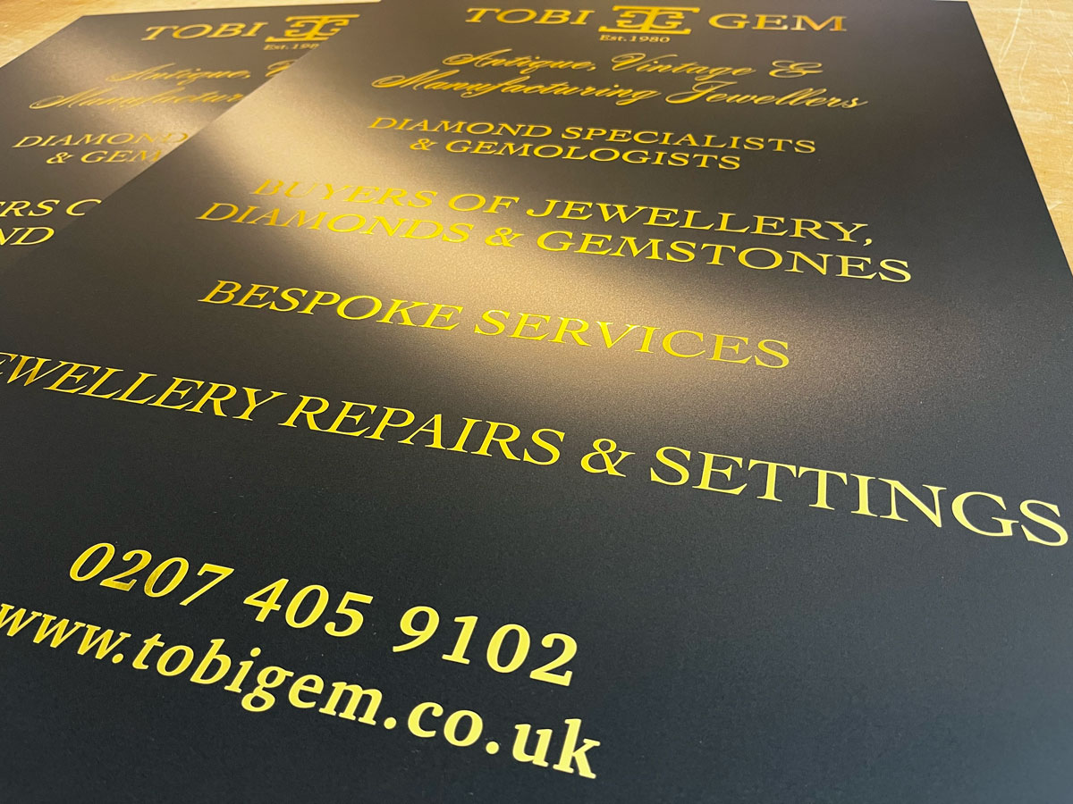 A-Board Inserts – Gold on Black – Hexio